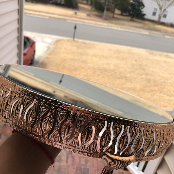 Round Cake Stand-glass Mirror Top-baby Shower-wedding Cake Stand. - Etsy