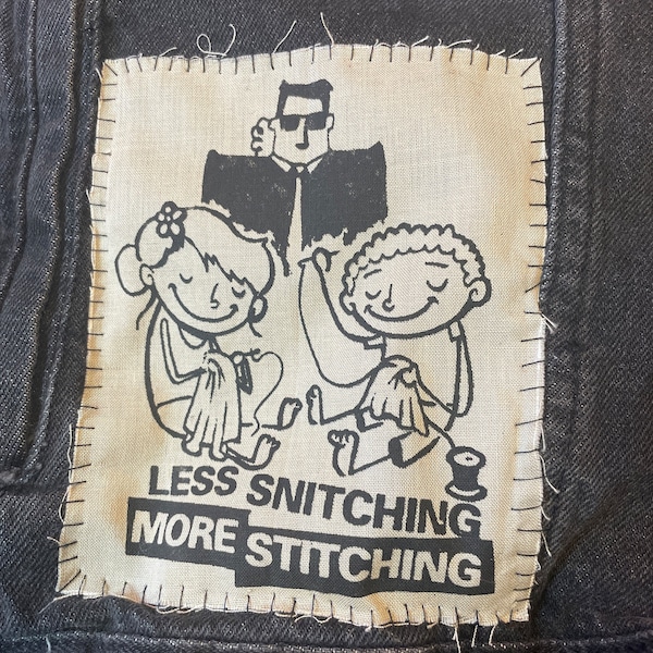 Less SNITCHING More STITCHING Screenprinted Patch - Etsy