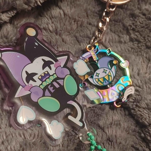 Marx Jester Glittery Acrylic Charm - Etsy