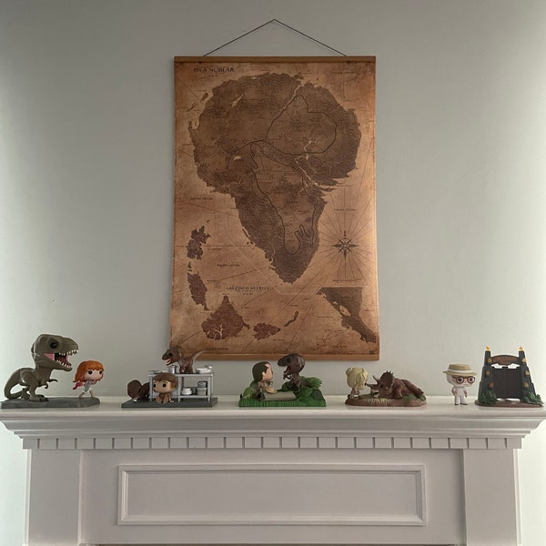 Jurassic Park Map Poster - Dinosaur Decor - Isla Nublar Map - the Lost ...
