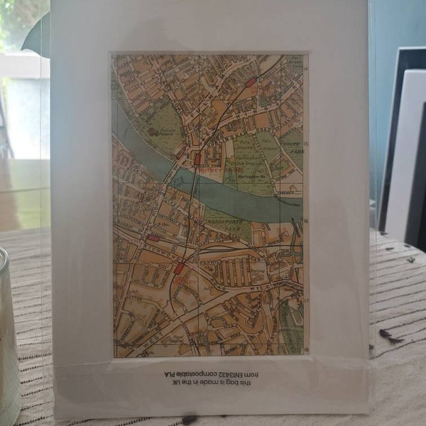 C. 1960 VINTAGE LONDON MAP, North East London, Hackney Marshes, Leyton ...