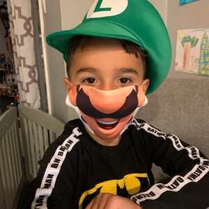 Kids Face Mask Cover Shield Mario Bros Part 1 | Etsy