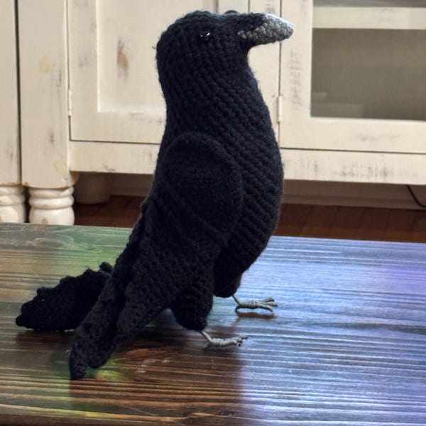 Raven Crochet PDF Pattern: Halloween Decor, Crow. Fall Decoration. Real ...