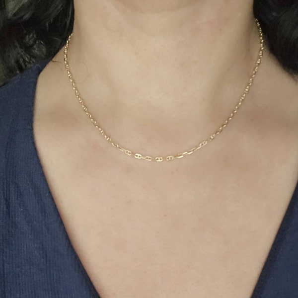 14K Solid Gold Ball Chain / Gold Ball Necklace / Dainty Ball Chain ...