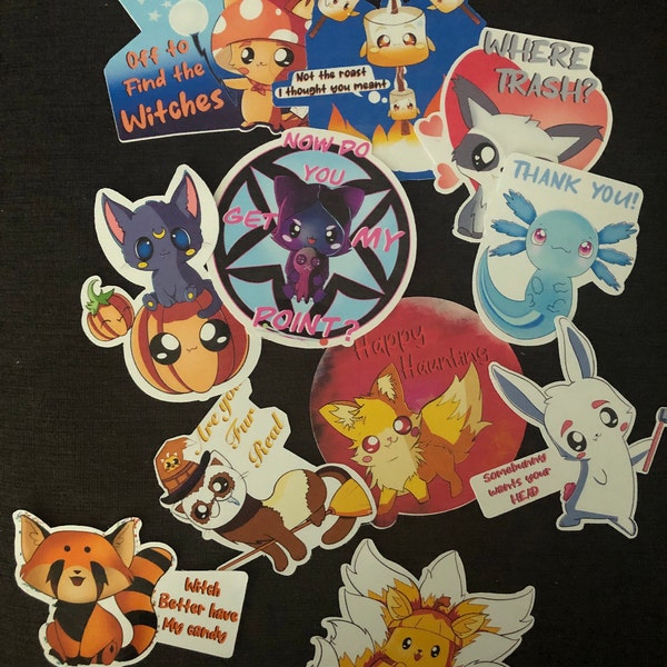 Kawaii Green Forest Fox Sticker | Cute Woodland Animal Vinyl Sticker ...