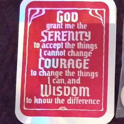 1980s Serenity Prayer Sticker Prism Reflective Recovery AA NA - Etsy