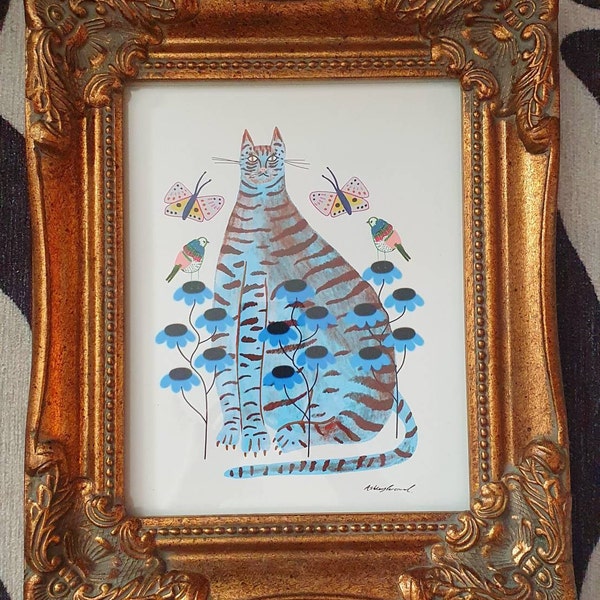 Nine Lives Art Print, Cats Wall Decor, Colorful Prints, Illustration ... Nine Lives Art Print, Cats Wall Decor, Colorful Prints, Illustration ...