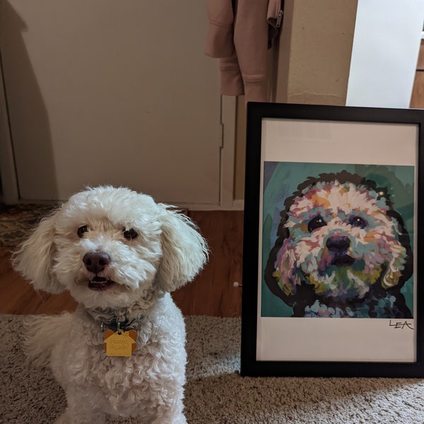 Cockapoo Art Print of Pop Dog Art Painting Bright Colors 8x8 - Etsy