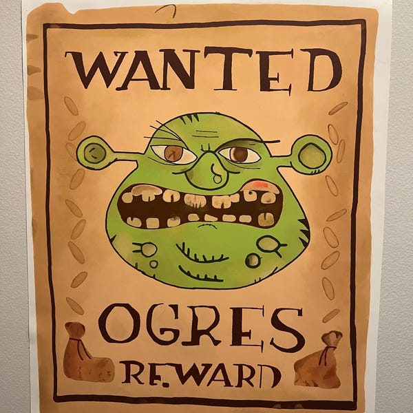 Shrek Wanted Poster | Digital Download, Shrek Party Decor, Shrek Gift, Shrek Meme, Shrek ...