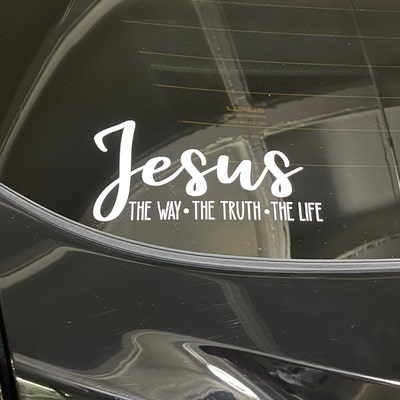 Jesus Decal Christian Car Sticker, Vinyl Lettering, Window, Mug, Coffee ...