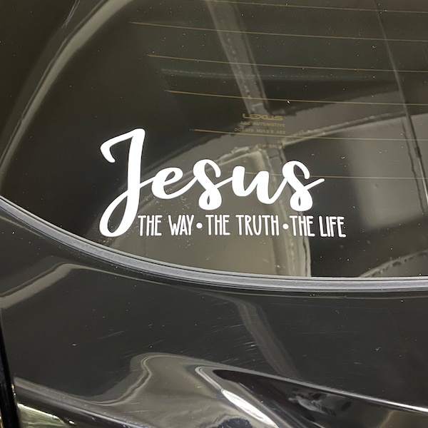 Jesus Decal | Christian Car Sticker, Vinyl Lettering, Window, Mug ...