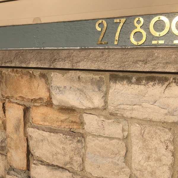 Brass House Mailbox Numbers in Mission Mackintosh Style in Polished ...