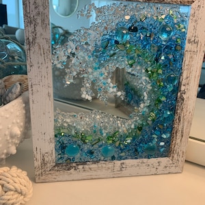 Ocean Wave Window/rustic Beach Wall Hanging/resin Wave Window/wave Art ...