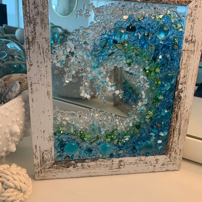 Ocean Wave Window/rustic Beach Wall Hanging/resin Wave Window/wave Art ...