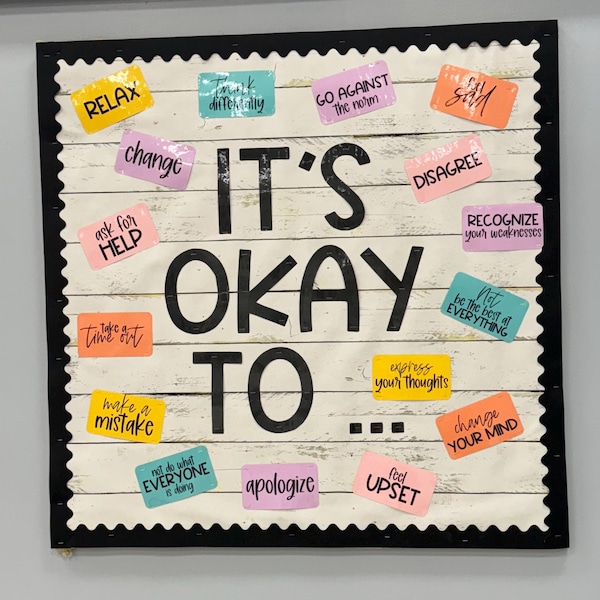 Social Emotional Learning Bulletin Board Kit for School, It's Okay To ...