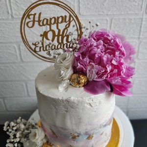 Personalised Birthday Cake Topper Circle Design Cake Topper | Etsy