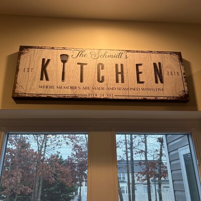 Custom Kitchen Sign for Home, Personalized Family Kitchen Wall Art ...