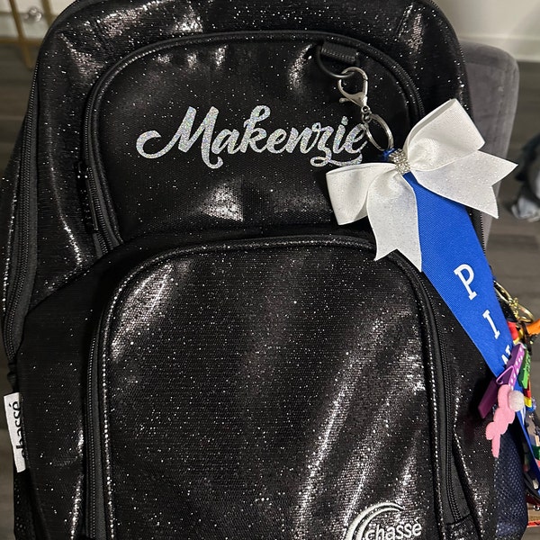 Black Sparkle Personalized Chasse Glitter Backpacks - Choose Cheer ...