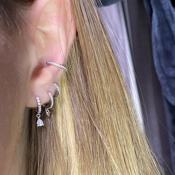 Colorful Silver Earring Set Minimalist Earrings Set for Multiple ...