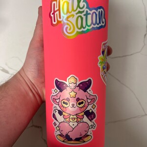 Holographic 90s Nostalgia Inspired Hail Satan Vinyl Sticker, Die Cut ...