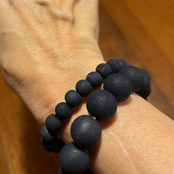 Japanese Cedar Yakusugi Wood Heart Sutra Mala Beads Bracelet Juzu ...