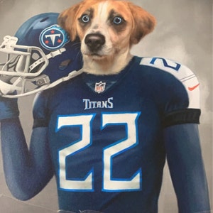 American Football Pet Portrait NFL Dog Portrait Poster - Etsy