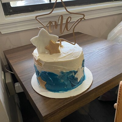 One Star Cake Topper 5.5w, First Birthday Topper, Anniversary Topper ...