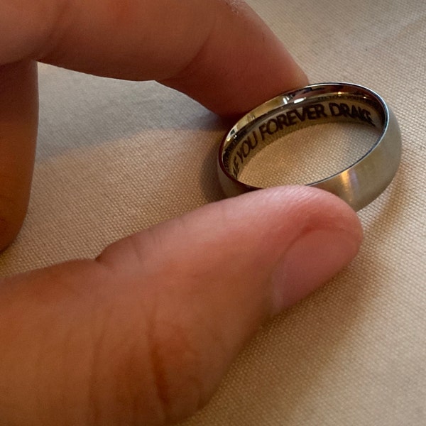 Personalized Engraved Ring Fathers Day Gift From Son Daughter Gift for ...