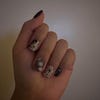 Custom Red Black Press on Nails, Gothic Punk Rock Cross Nails, Goth Y2K ...