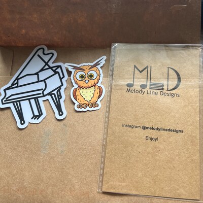 Piano Sticker, Cat Piano Player Sticker, Sticker for Pianist, Music ...