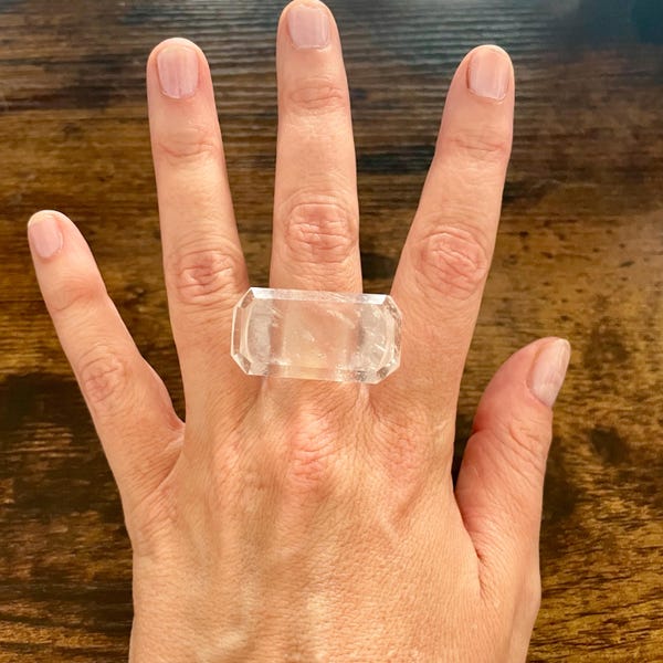 Clear Crystal Ring, Healing Gemstone , Crystal Ring, Statement Ring ...