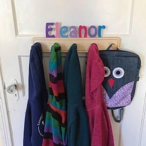 Colorful Kids Coat Rack With Personalized Name Fast Delivery - Etsy