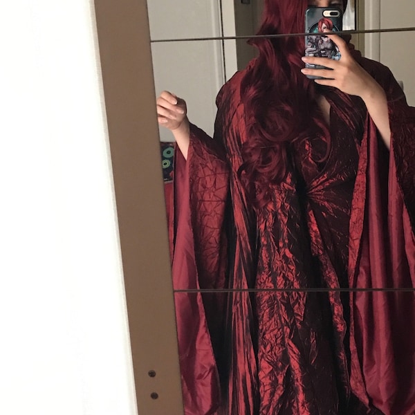 Melisandre Costume Red Cloak Cosplay Sorceress Medieval Dress - Etsy
