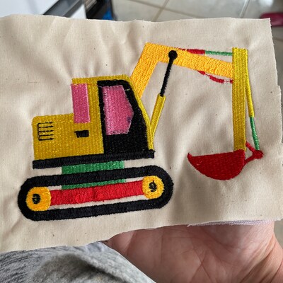 Excavator Embroidery Design. Excavator Silhouette. Excavator Mini ...