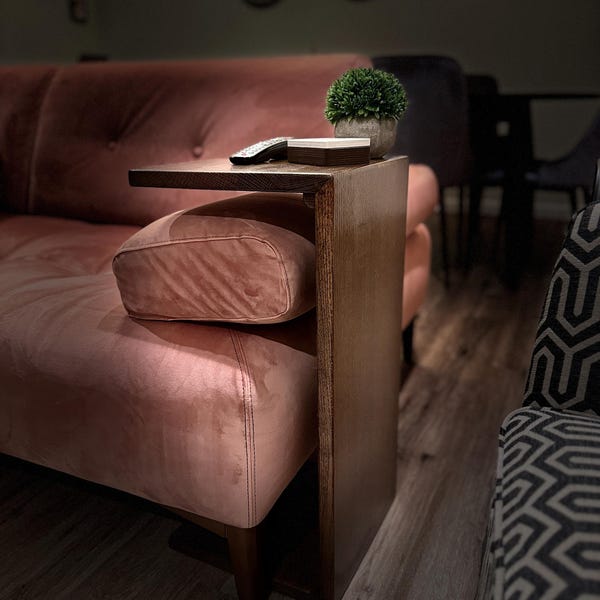 Handmade Useful Armrest Table, Functional Couch Tray, Wood Sofa Table ...