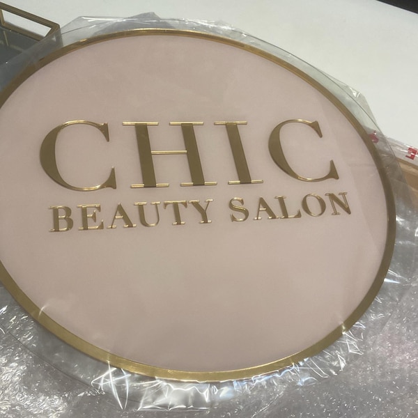 Acrylic Salon Sign, Business Name Sign, Salon Signage, 3D Acrylic Sign ...