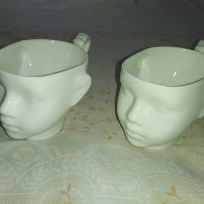 Porcelain Doll Head Mugs Set of Two Coffe Mug or Tea Mug - Etsy