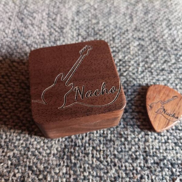 Custom Wooden Guitar Picks Box,personalized Guitar Pick Holder Storage ...