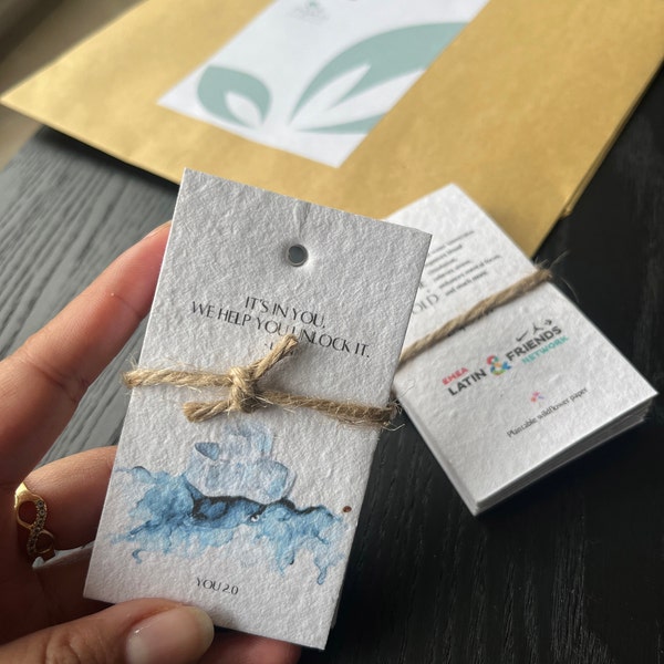 Customizable Plantable Hang Tags, Personalized Seeded Paper Gift Tags ...