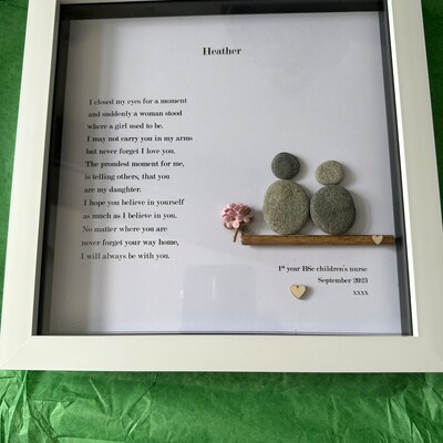 Retirement Gift, Good Luck Present, Pebble Art Picture Framed Poem ...