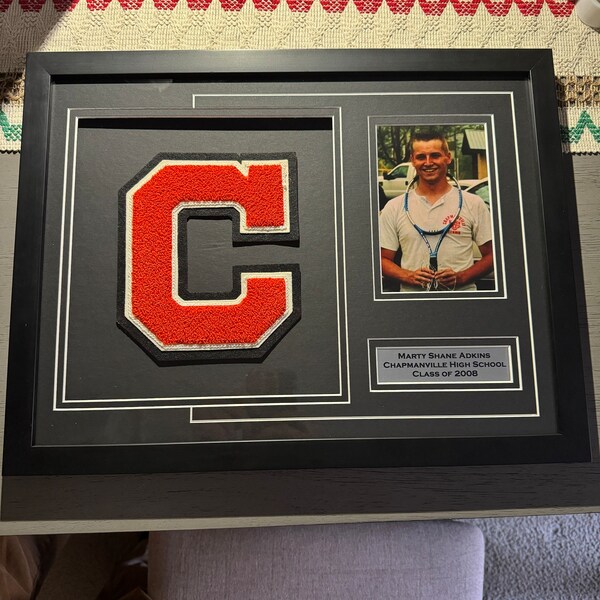 Varsity Letter Framing With 2 Pictures - Create Memorabilia for Your ...