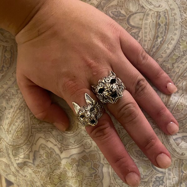 Japanese Oni Mask Ring | Silver Oni Panther Ring | Hannya Demon Ghost ...