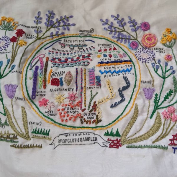 Original Dropcloth Embroidery Sampler - Etsy