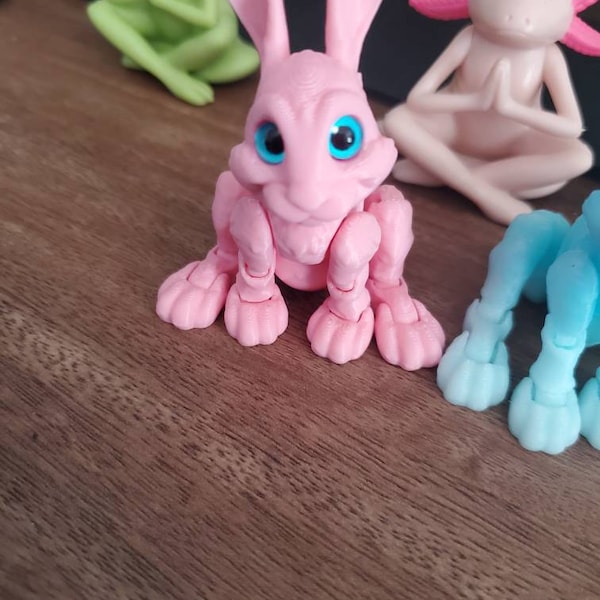 Bunny Rabbit Articulated With Fun Eyes Easter Toy Decoration (small ...