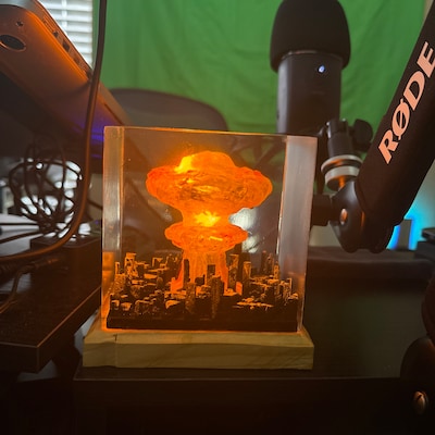 Nuclear Explosion Bomb Diorama, Model LIGHT Night Lamp Nuke Fallout ...