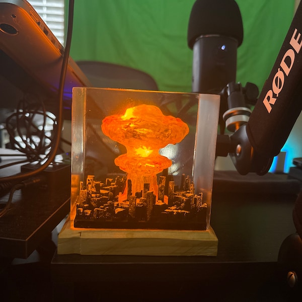 Nuclear Explosion Bomb Diorama, Model LIGHT Night Lamp Nuke Fallout ...