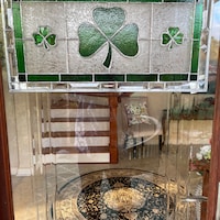 Shamrock Stained Glass Panel - Etsy Canada