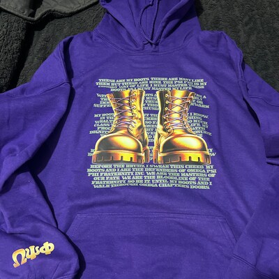 Omega Psi Phi Gold Boots Creed Purple and Old Gold Design by Apparel by ...