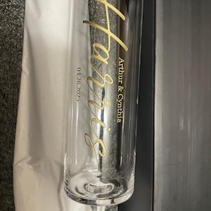 Personalized Wedding Toasting Flutes Set of TWO, Custom Engraved Vina ...