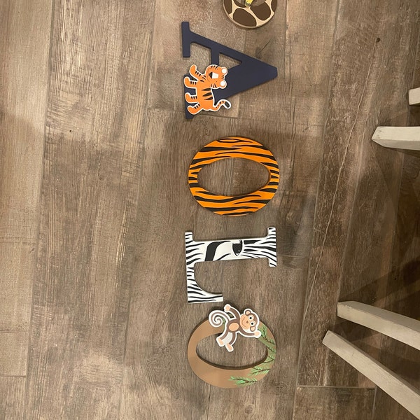 Safari Theme Hand Painted Letters - Etsy